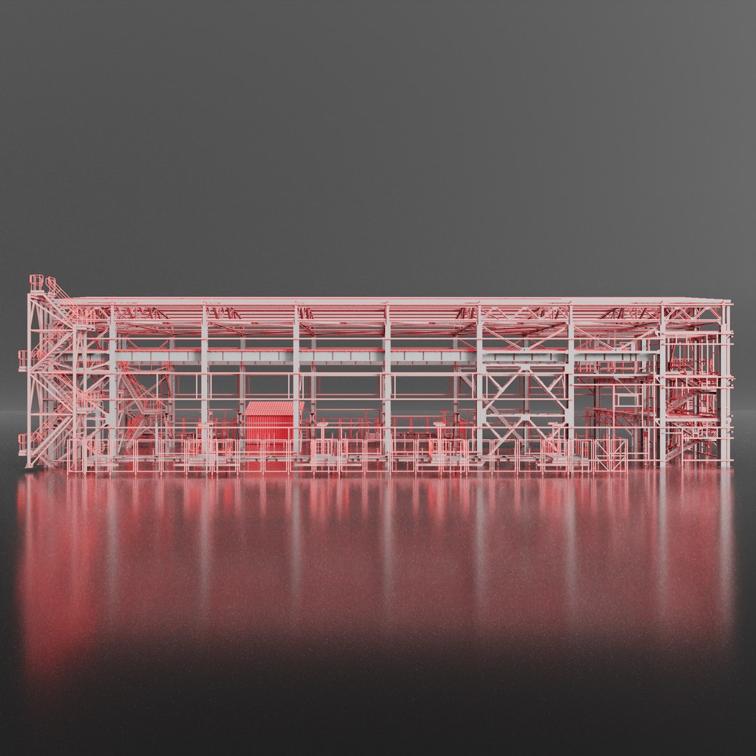 3D Industrial Metal Building Model - TurboSquid 2244686