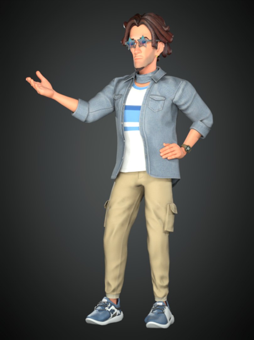 3D Cartoon Rigged Funny Man Character 3D Model Model - TurboSquid 2155370