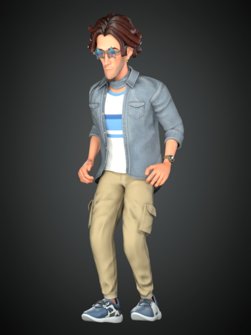 3D Cartoon Rigged Funny Man Character 3D Model model - TurboSquid 2155370