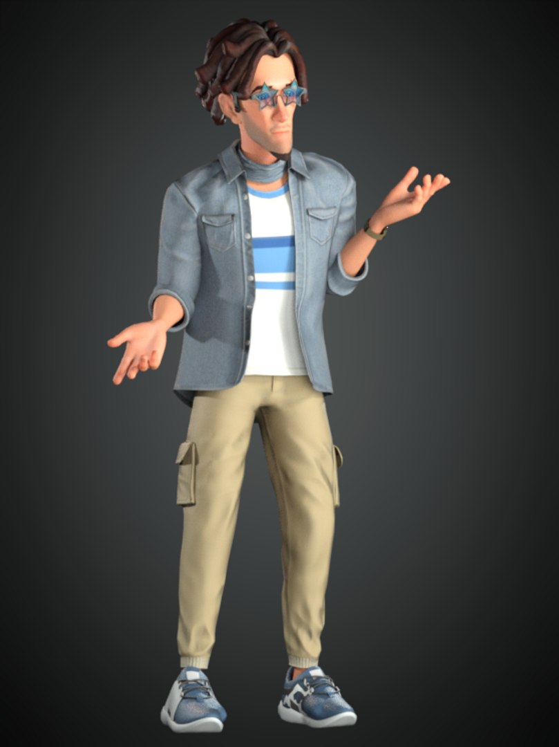 3D Cartoon Rigged Funny Man Character 3D Model Model - TurboSquid 2155370