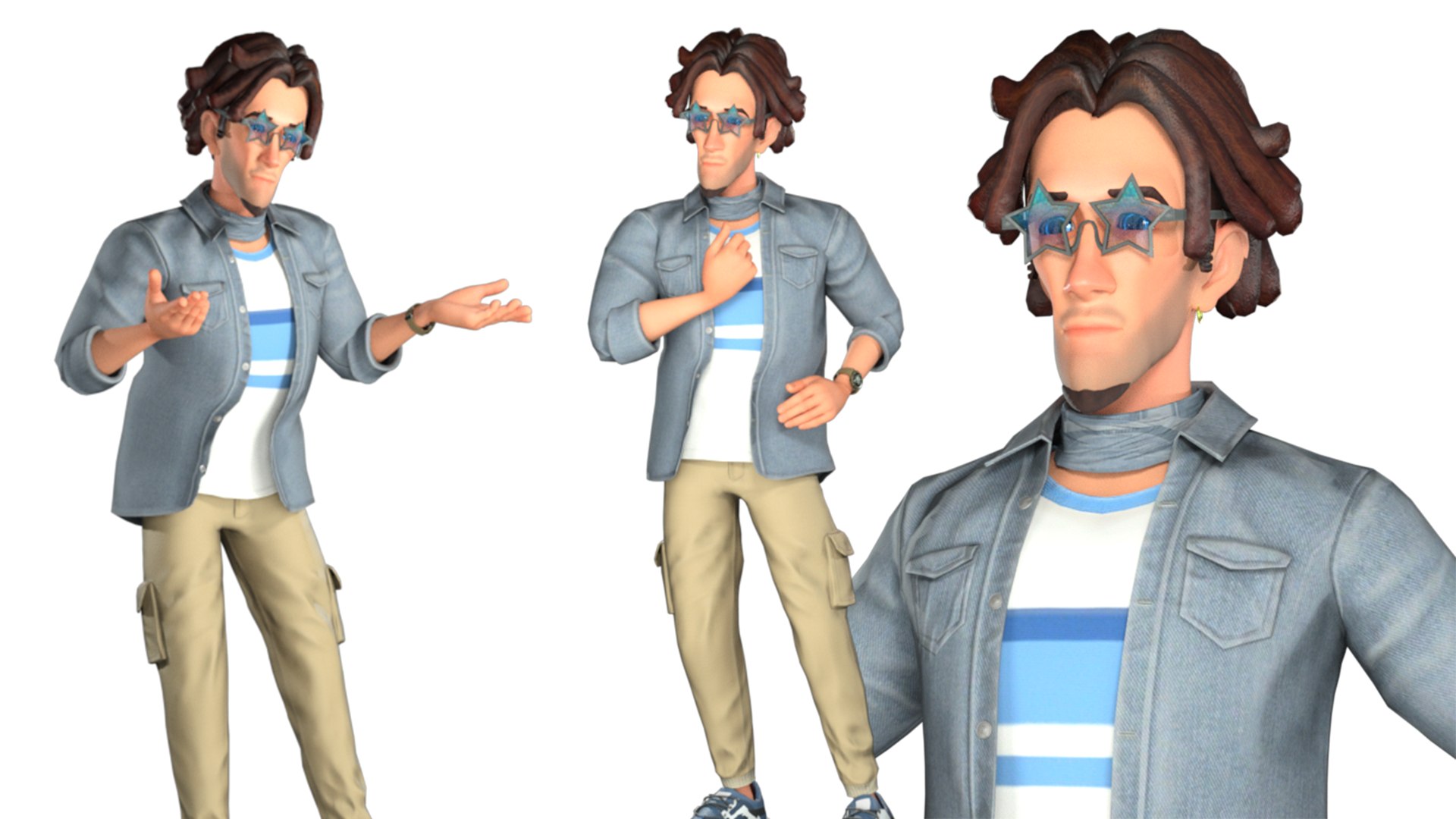 3D Cartoon Rigged Funny Man Character 3D Model model - TurboSquid 2155370