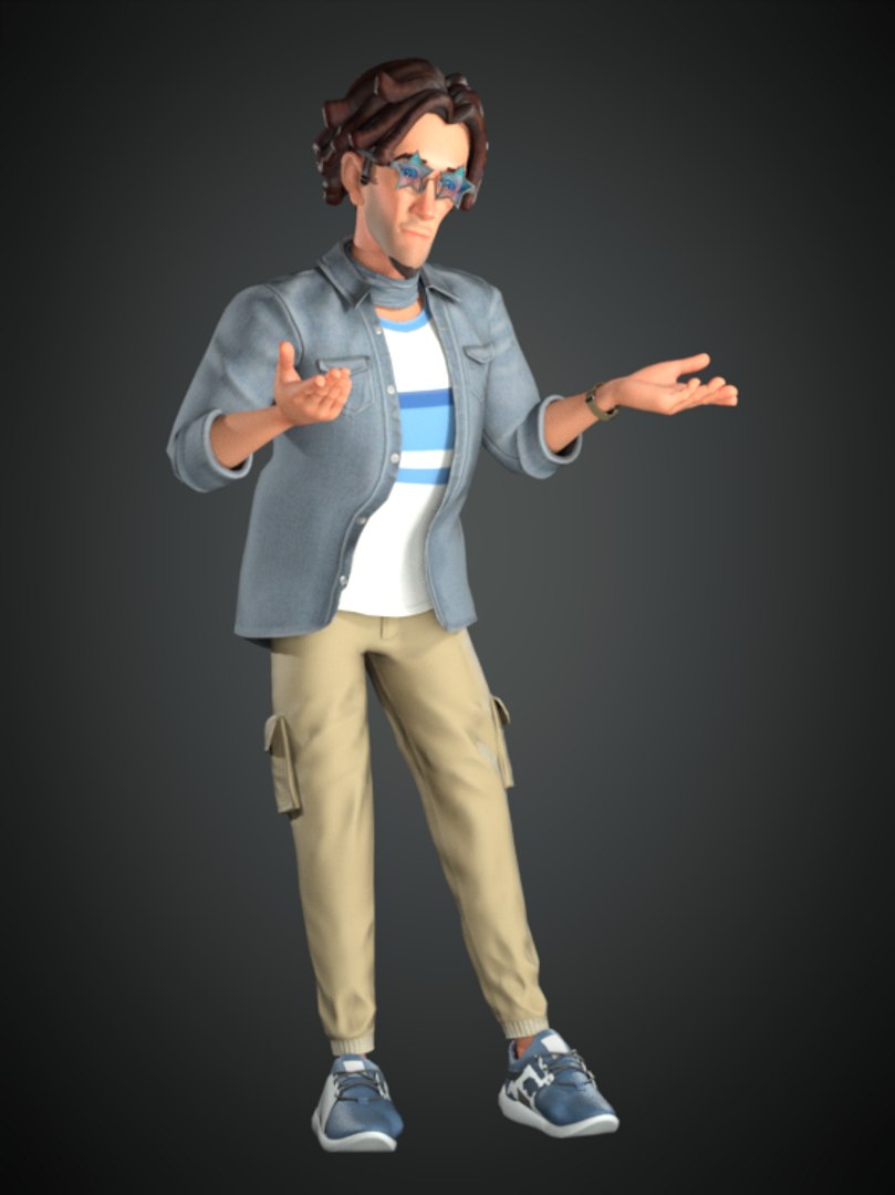 3D Cartoon Rigged Funny Man Character 3D Model Model - TurboSquid 2155370