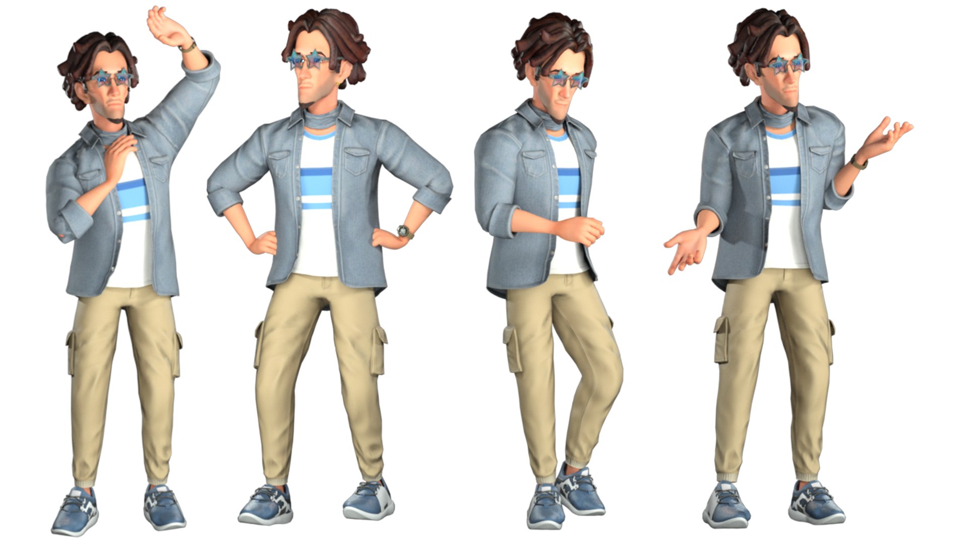 3D Cartoon Rigged Funny Man Character 3D Model model - TurboSquid 2155370