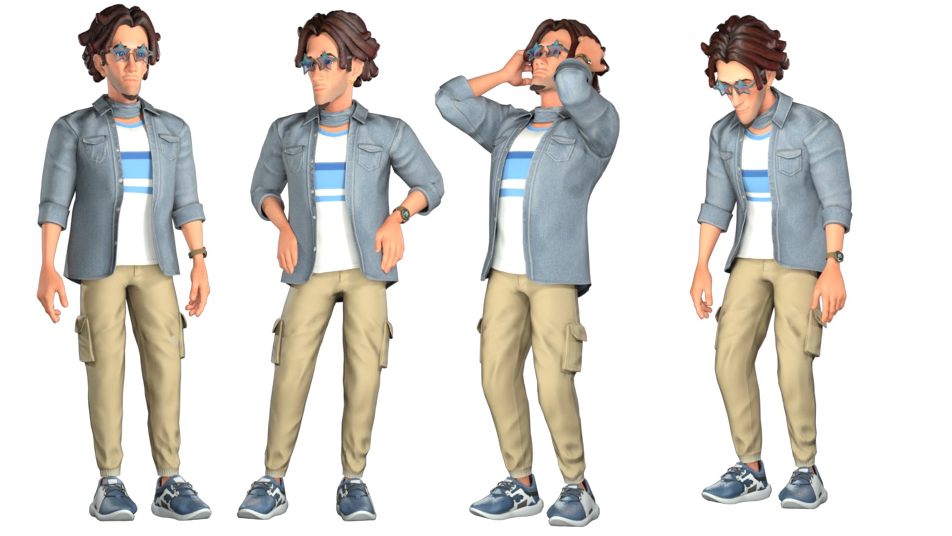 3D Cartoon Rigged Funny Man Character 3D Model model - TurboSquid 2155370