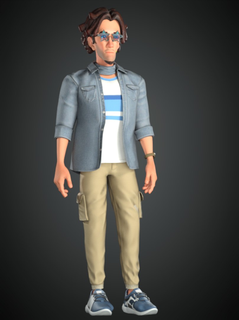 3D Cartoon Rigged Funny Man Character 3D Model Model - TurboSquid 2155370