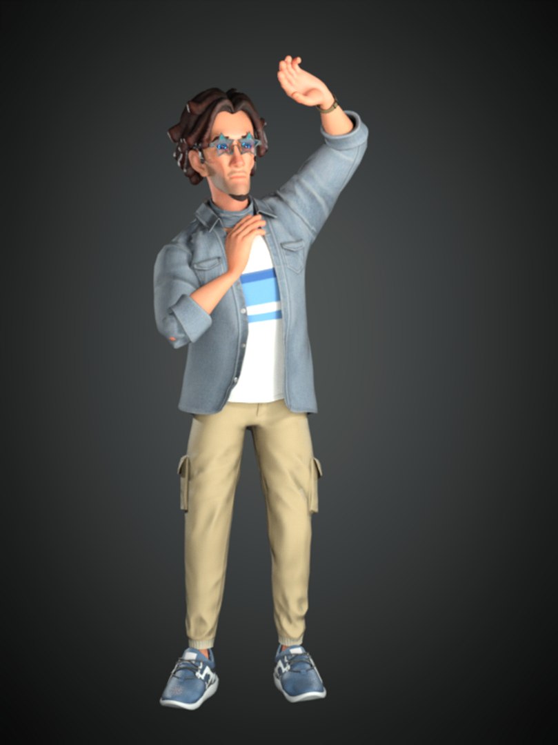 3D Cartoon Rigged Funny Man Character 3D Model Model - TurboSquid 2155370