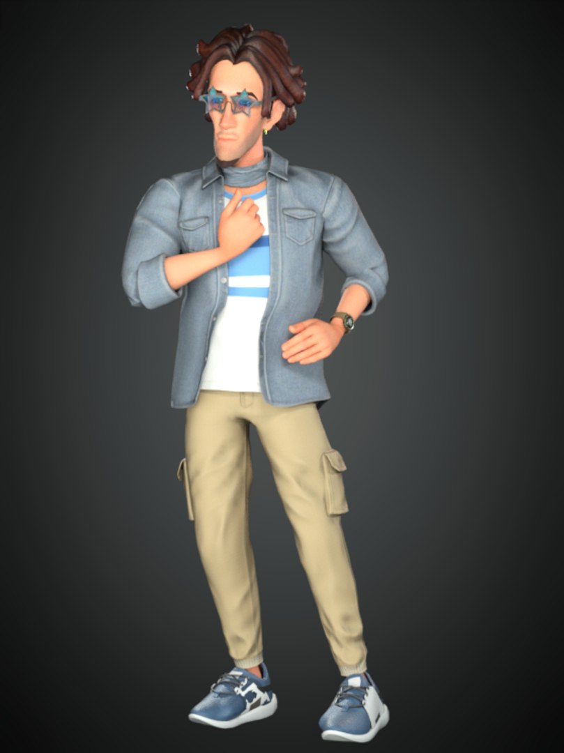 3D Cartoon Rigged Funny Man Character 3D Model model - TurboSquid 2155370