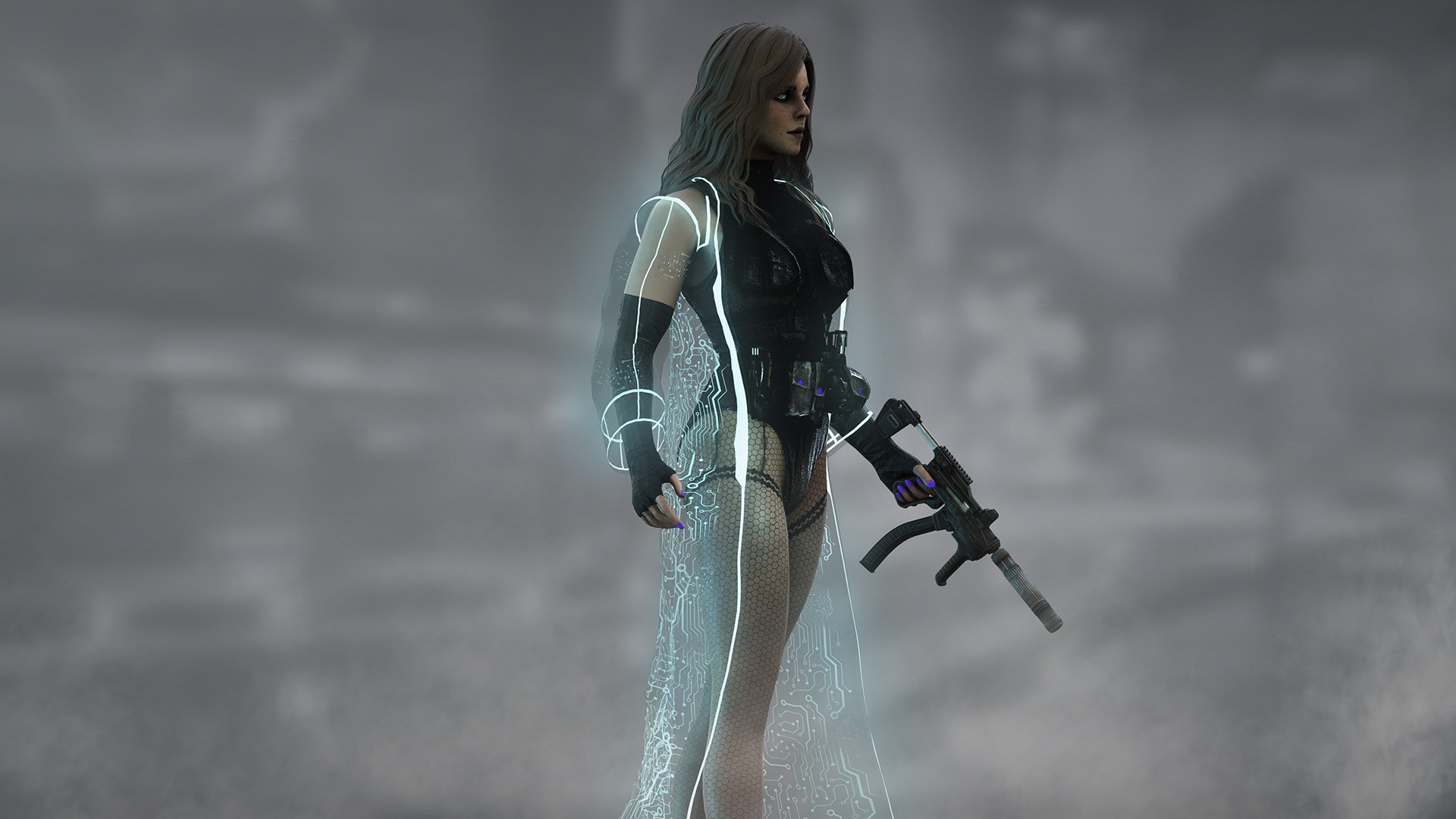 Sci Fi Mercenary Girl Model - TurboSquid 2400832