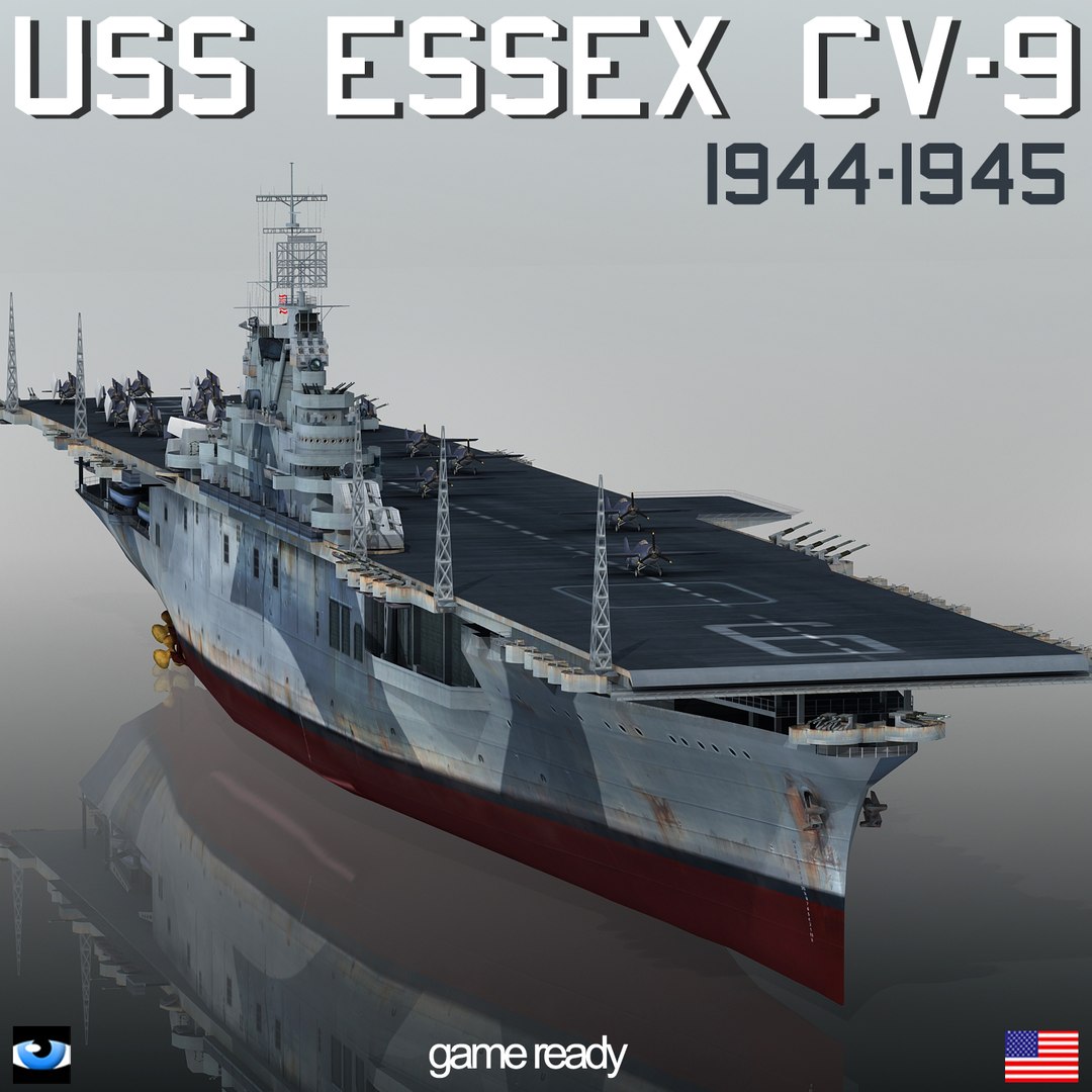 3D Uss Essex Cv-9 Cv Model - TurboSquid 1411764