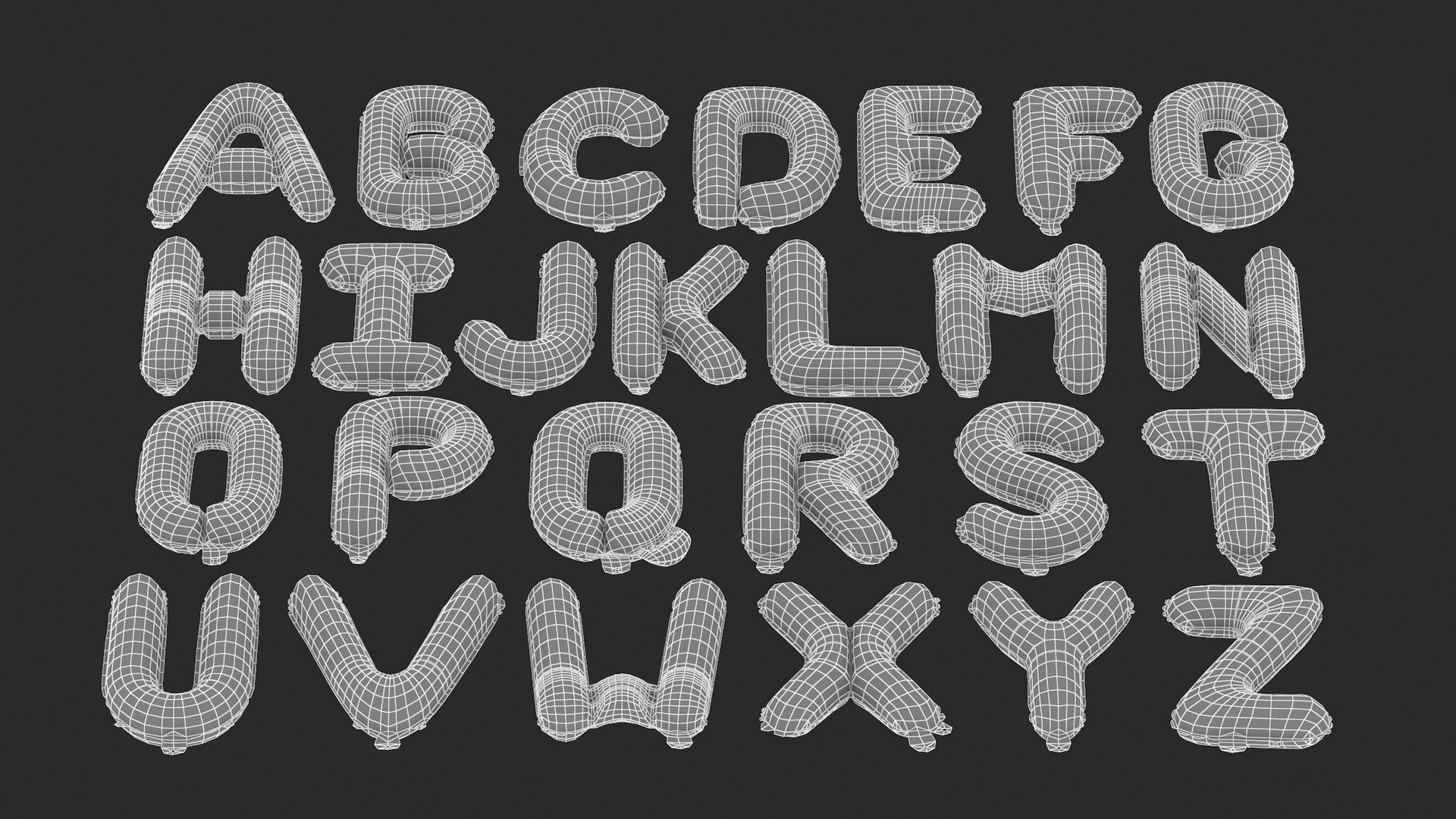 3D Balloon Alphabet - TurboSquid 1615816