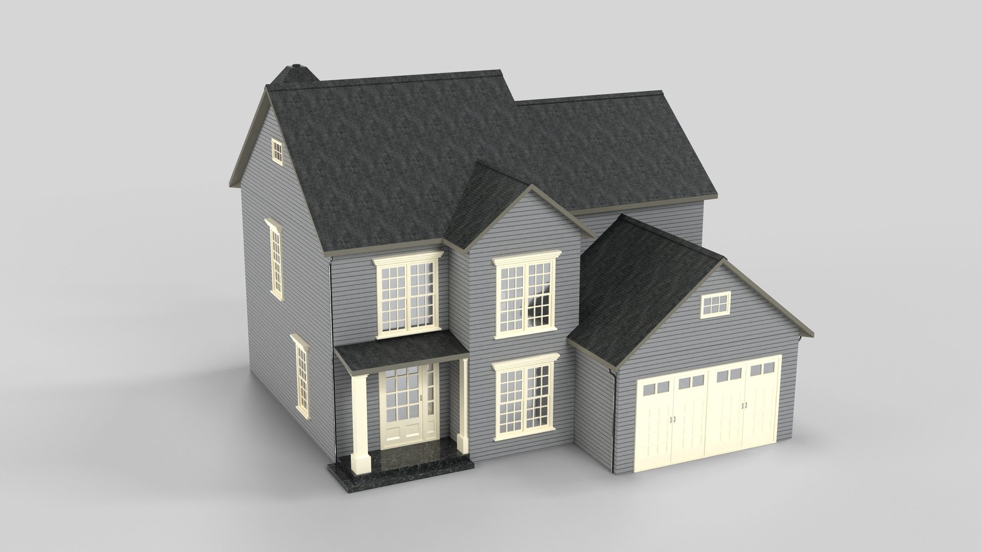 3D Neighborhood House 09T2 Model - TurboSquid 2214409
