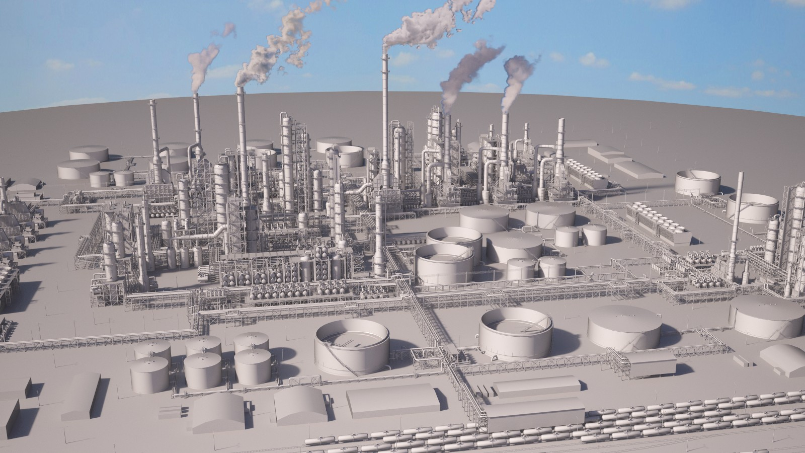 3D generic refinery day night model - TurboSquid 1206033