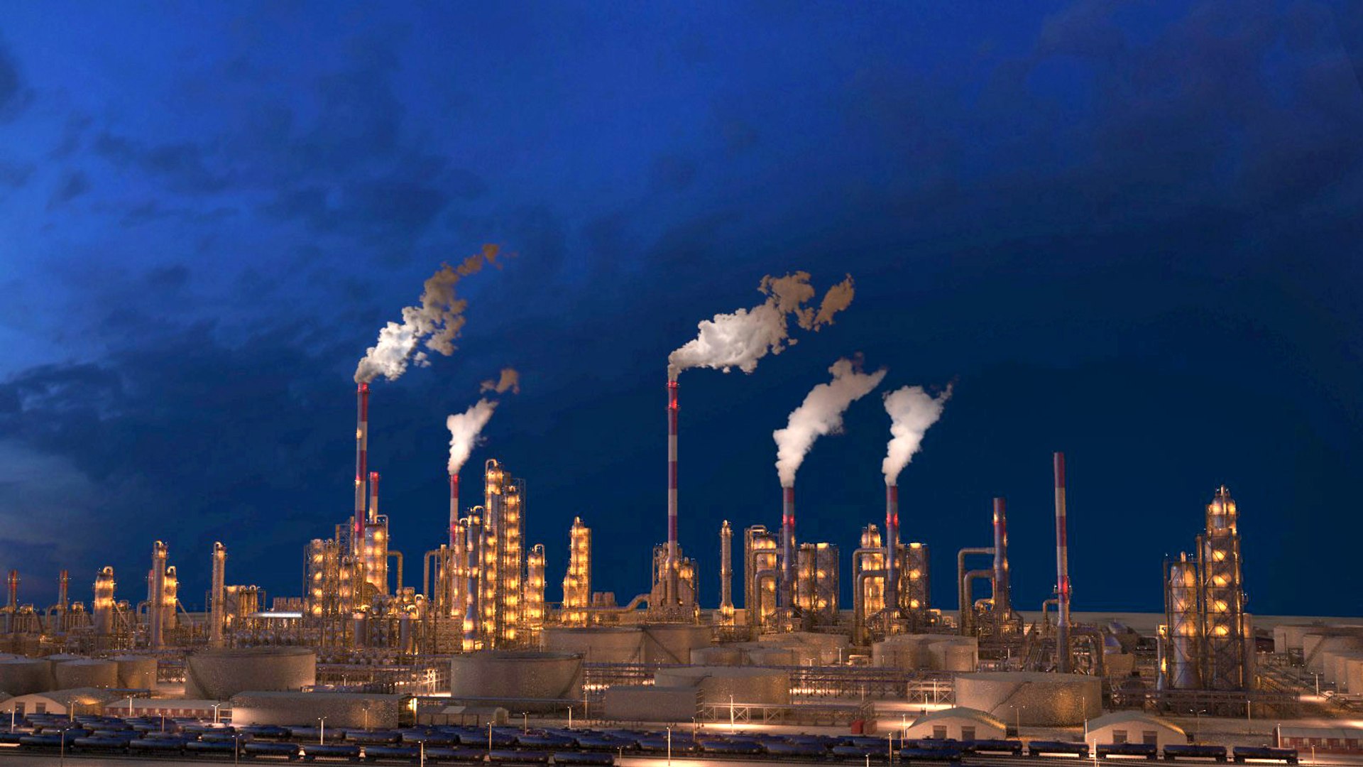 3D generic refinery day night model - TurboSquid 1206033