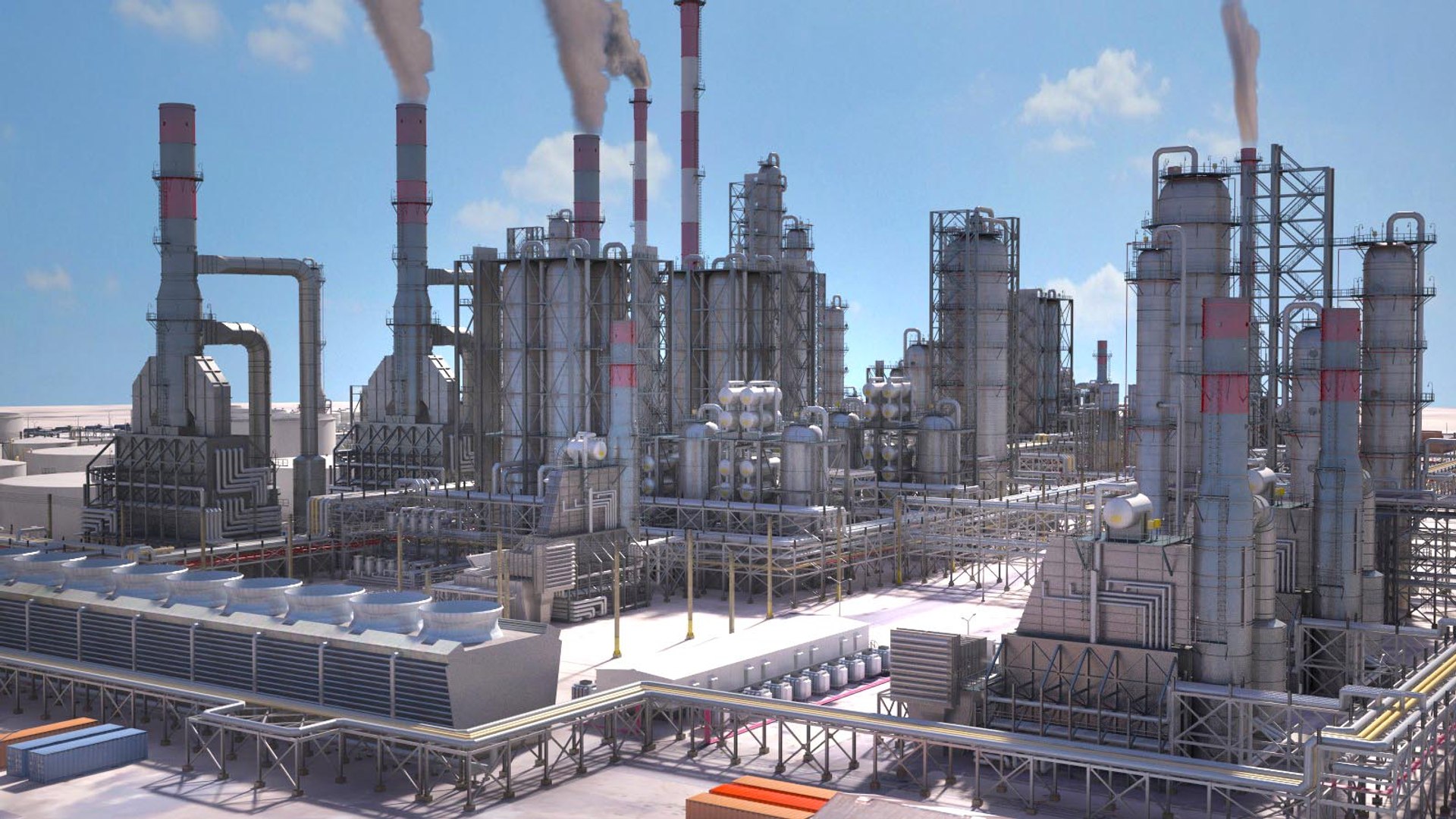 3D Generic Refinery Day Night Model - TurboSquid 1206033