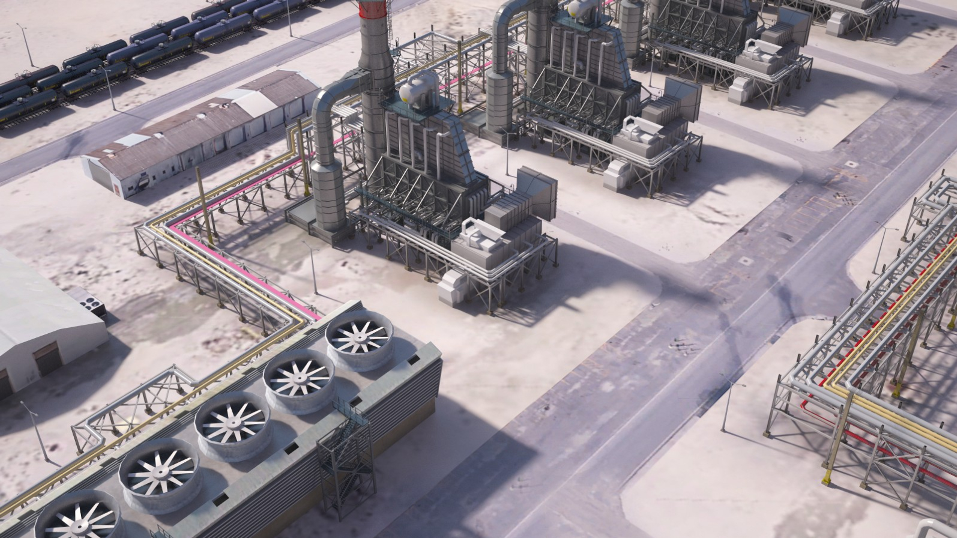3D generic refinery day night model - TurboSquid 1206033