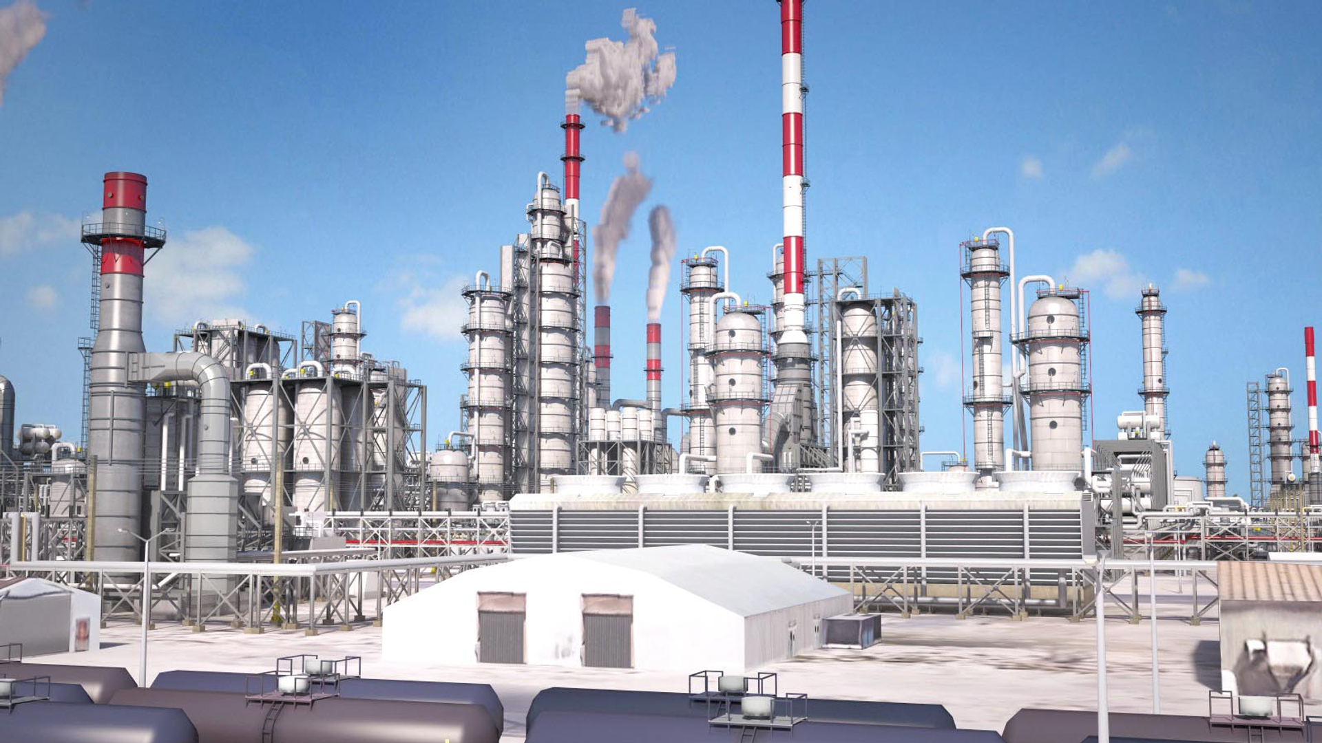 3D generic refinery day night model - TurboSquid 1206033