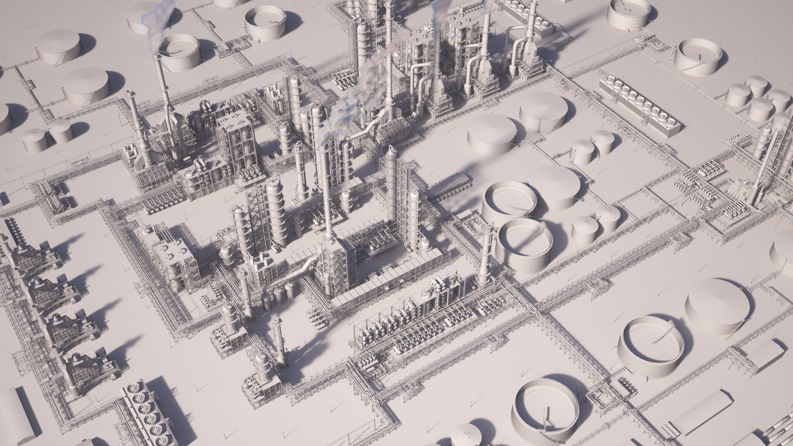 3D generic refinery day night model - TurboSquid 1206033