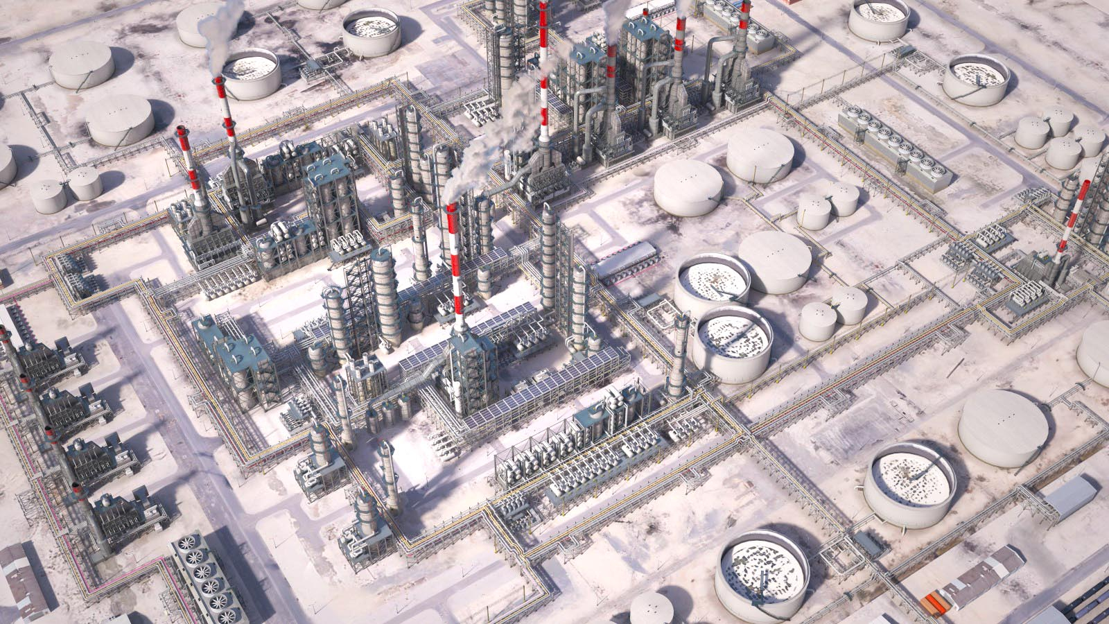 3D generic refinery day night model - TurboSquid 1206033