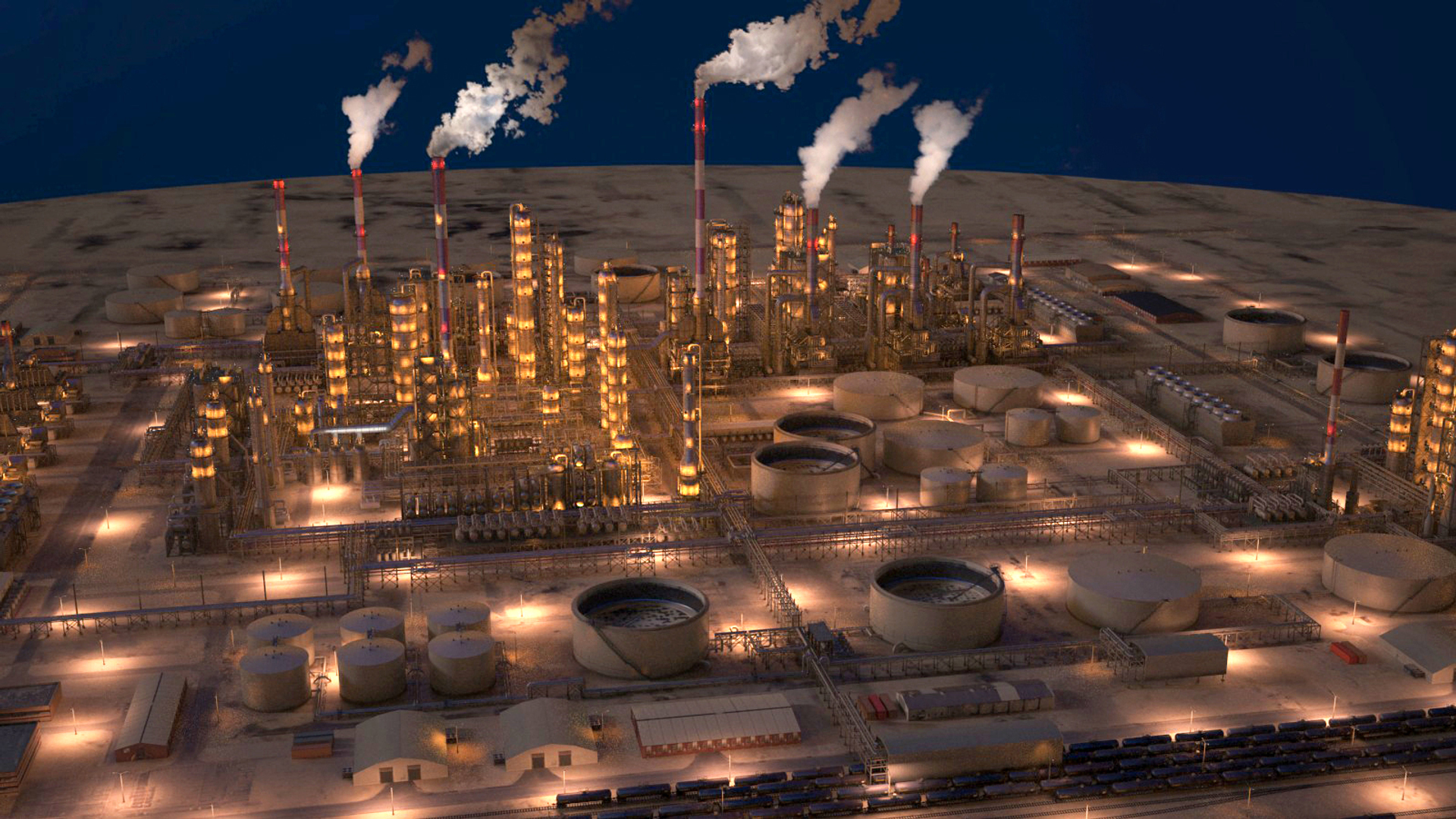3D generic refinery day night model - TurboSquid 1206033