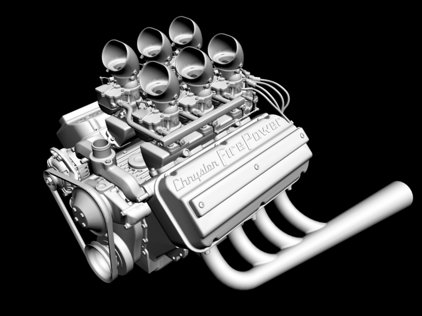6x2 stromberg hemi v8 engine 3d 3ds