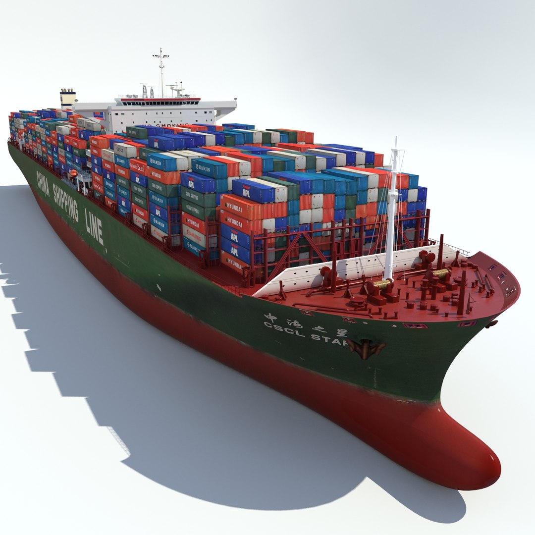 3ds max container ship