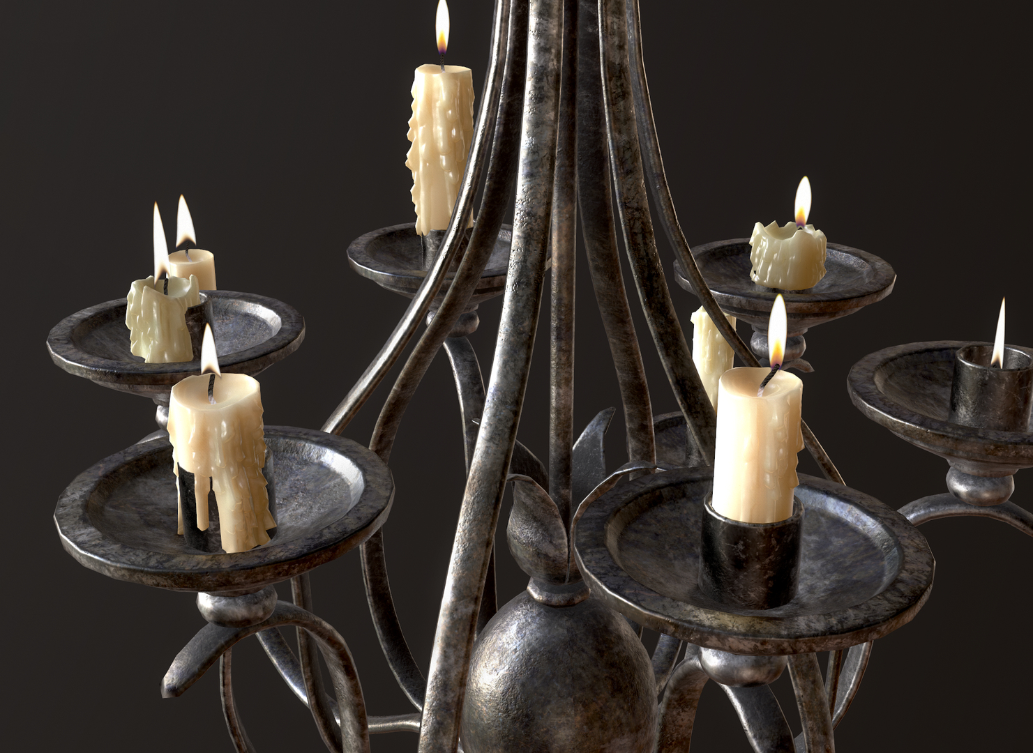 3D model low-poly medieval chandelier - TurboSquid 1647896