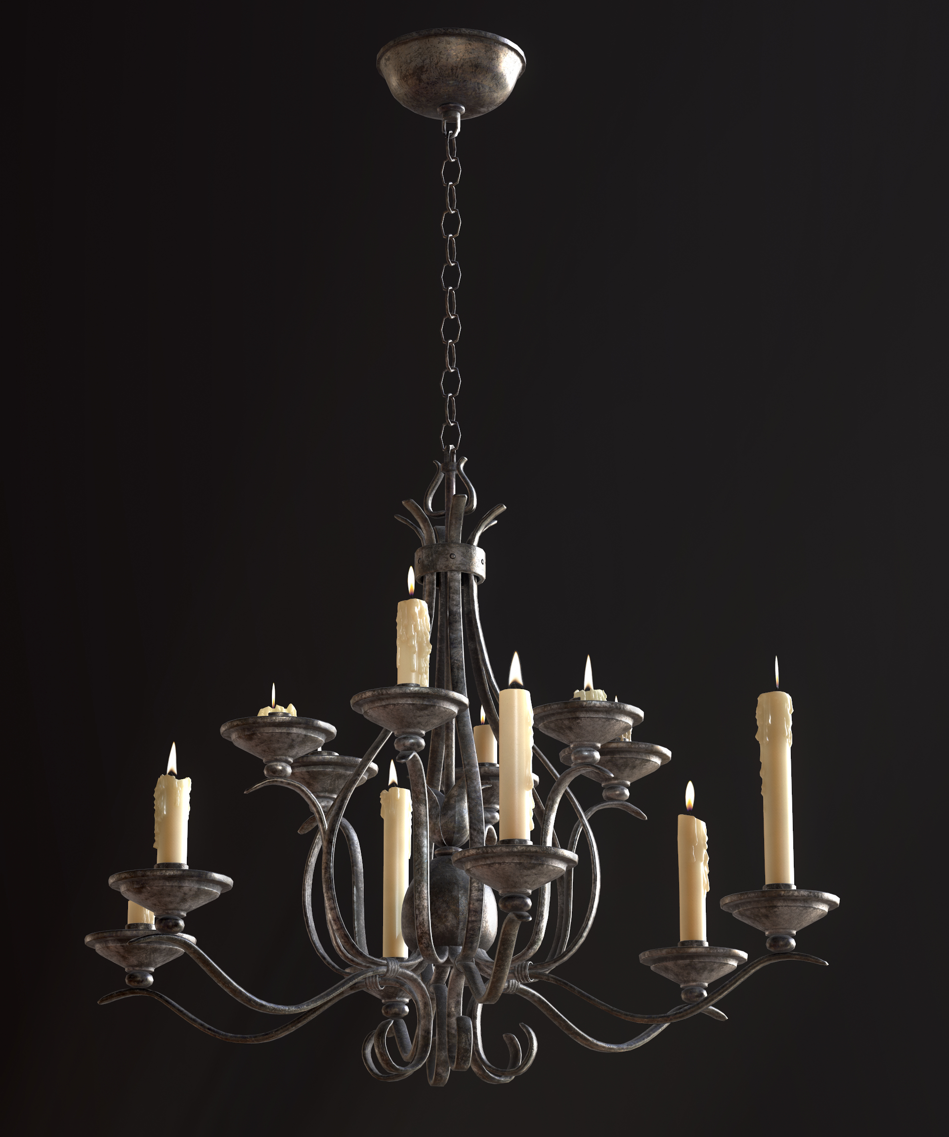 3D model low-poly medieval chandelier - TurboSquid 1647896