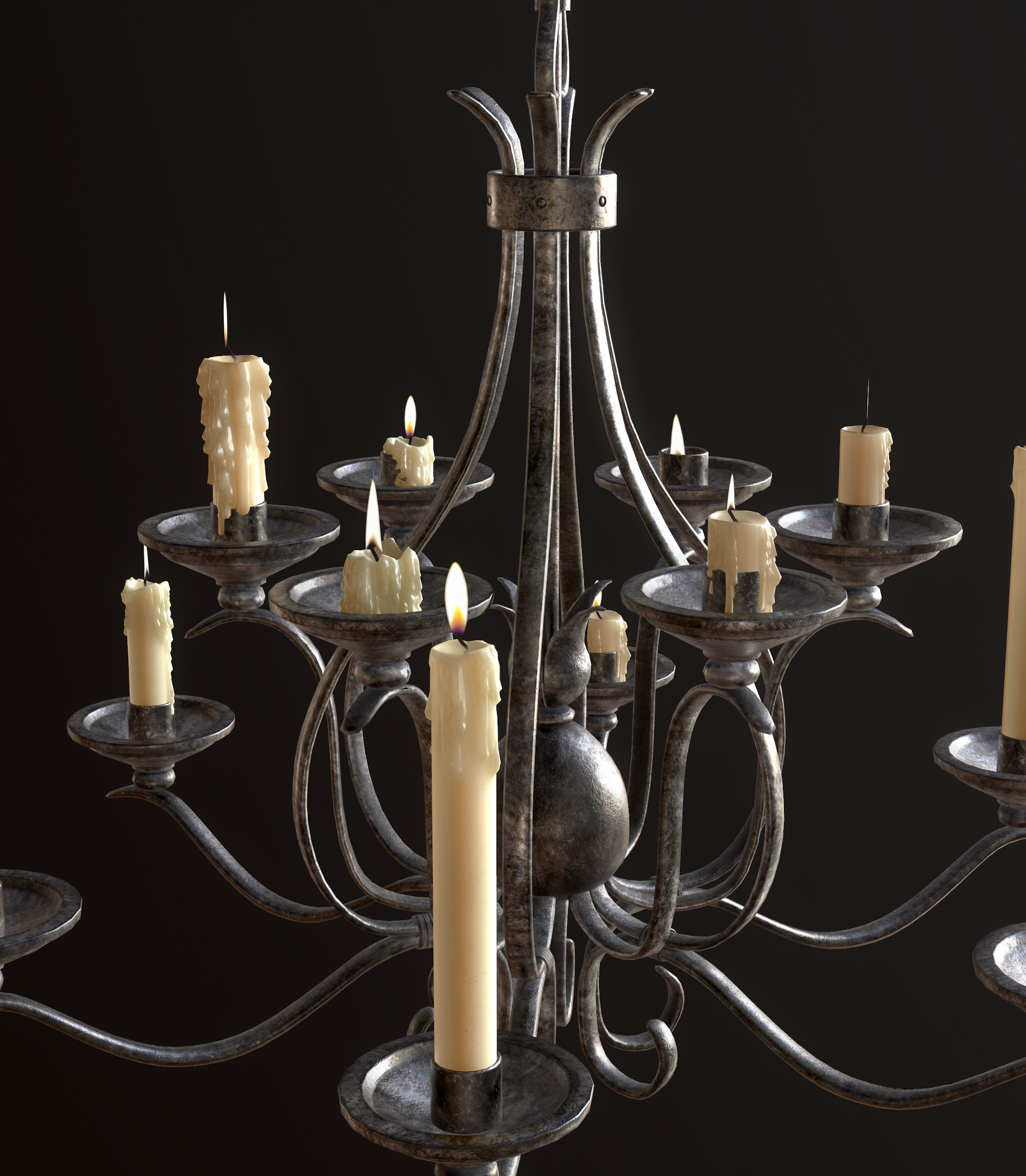 3D model low-poly medieval chandelier - TurboSquid 1647896