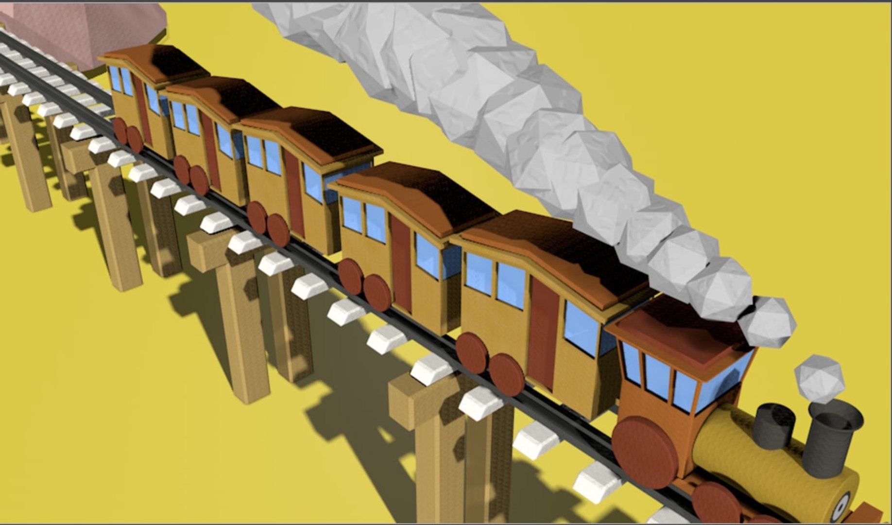 3D Cartoon Train Model - TurboSquid 1365782