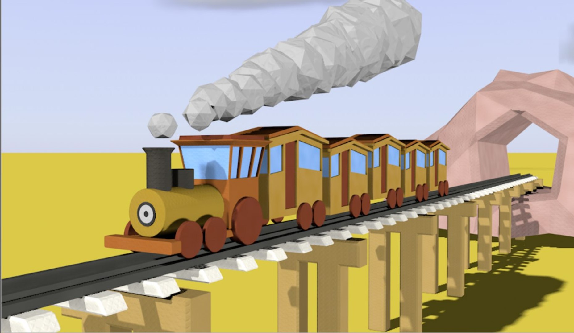 3D Cartoon Train Model - TurboSquid 1365782