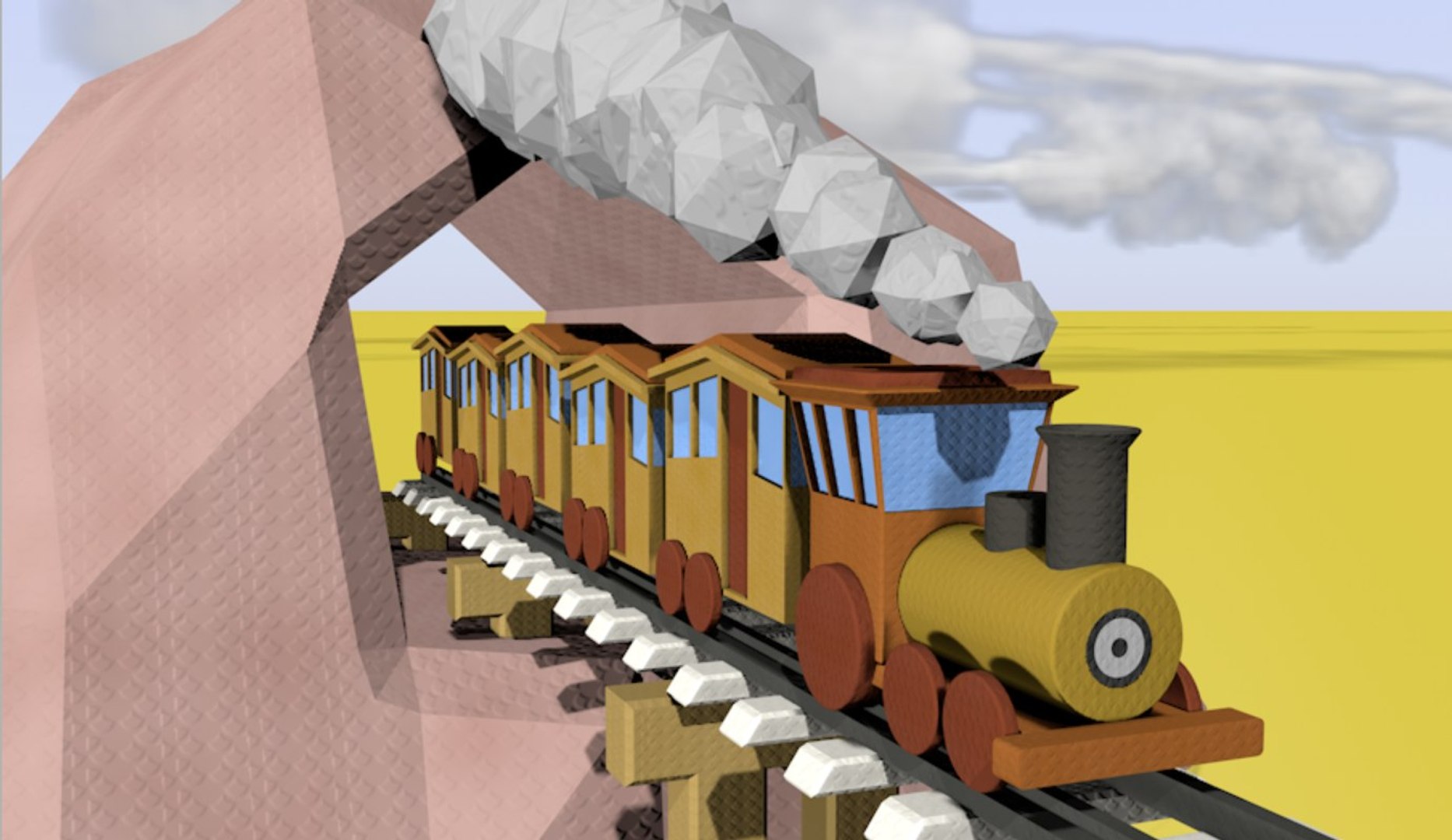 3D Cartoon Train Model - TurboSquid 1365782