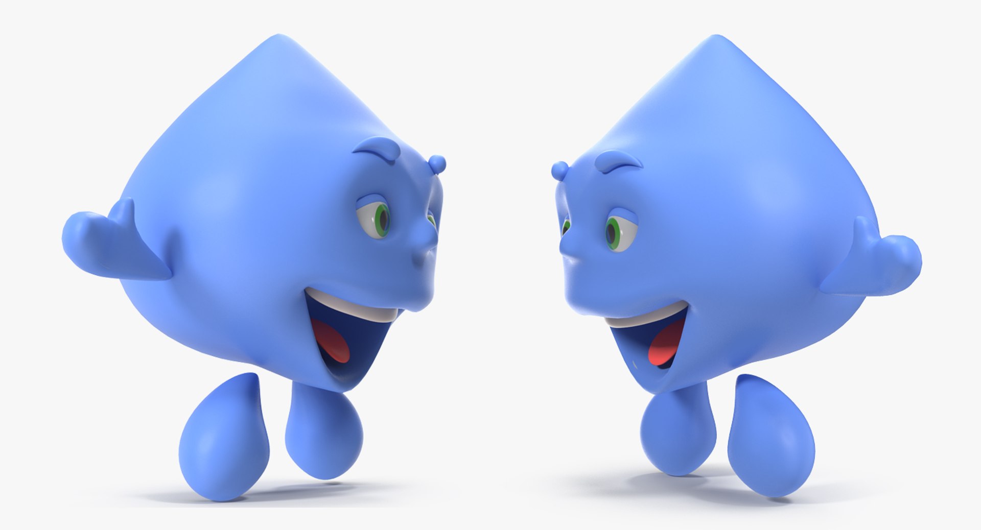 3D Cartoon Character Water Drop Model - TurboSquid 1249775