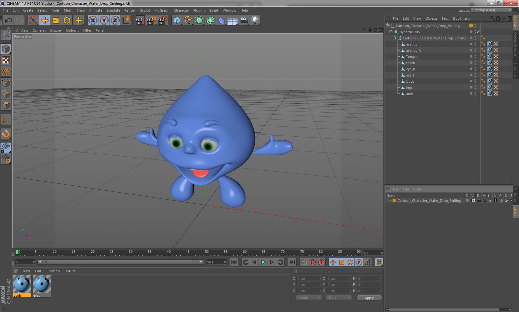3D Cartoon Character Water Drop Model - TurboSquid 1249775