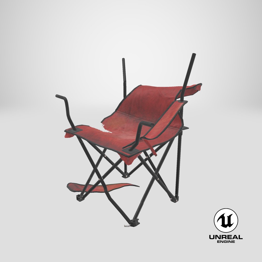 3D Outdoor Folding Chair Damaged Model - TurboSquid 1871812