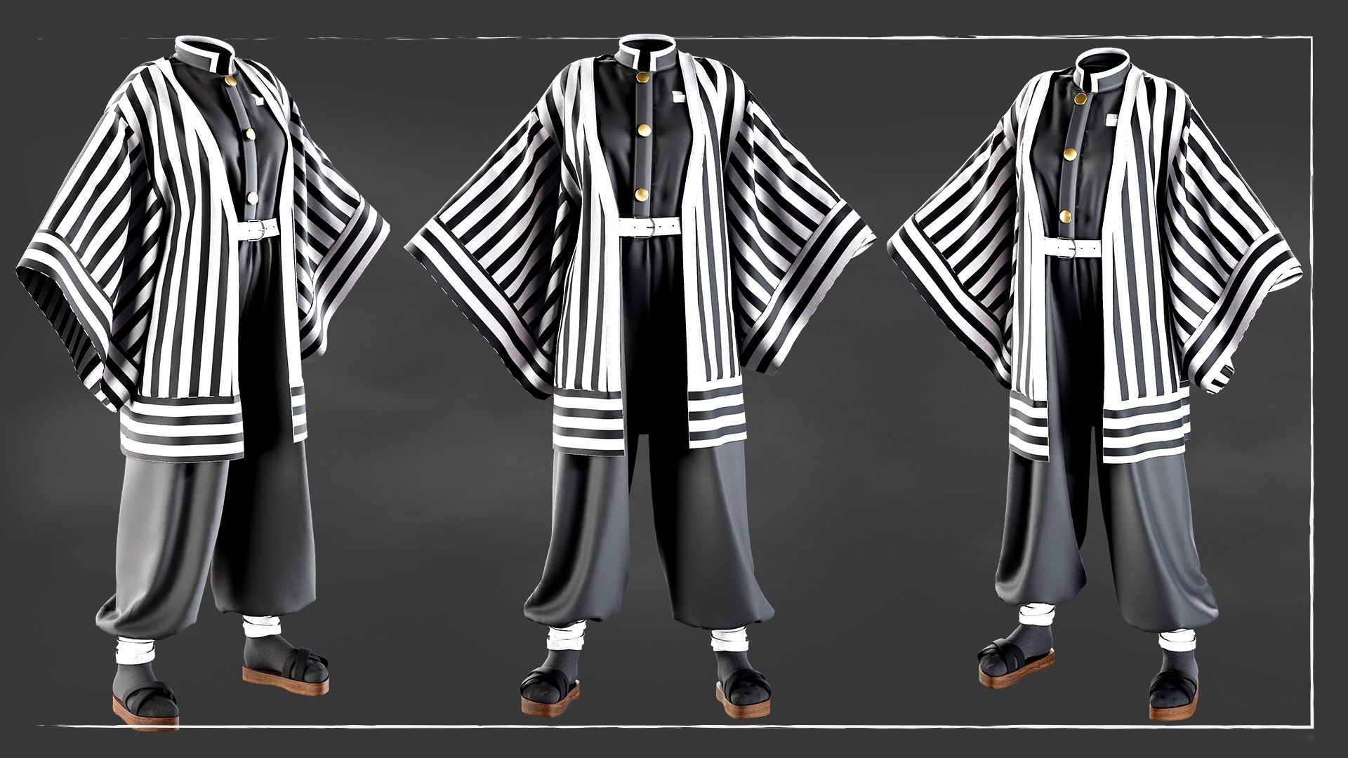 3D Demon Slayer Uniform - TurboSquid 1955825