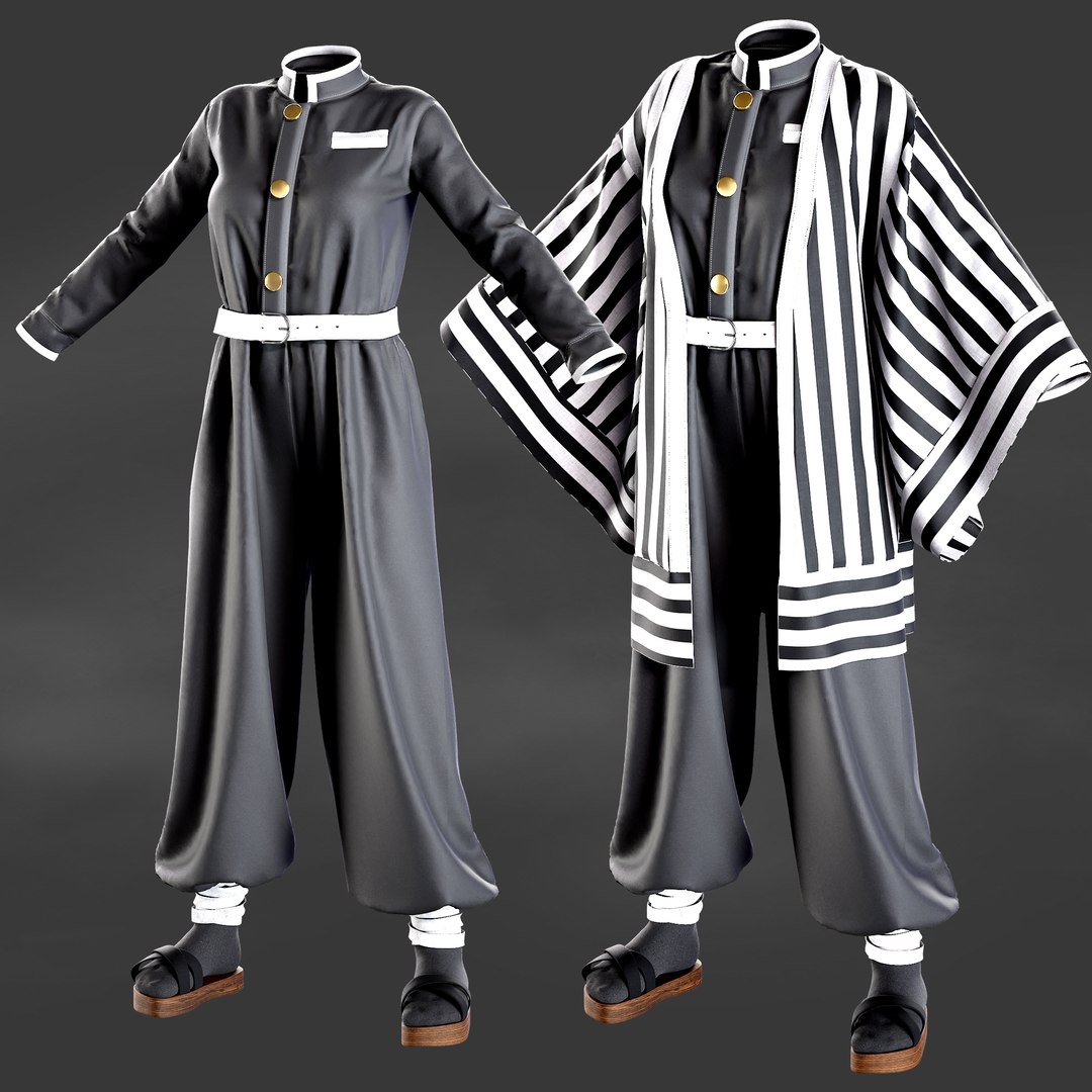 3D Demon Slayer Uniform - TurboSquid 1955825