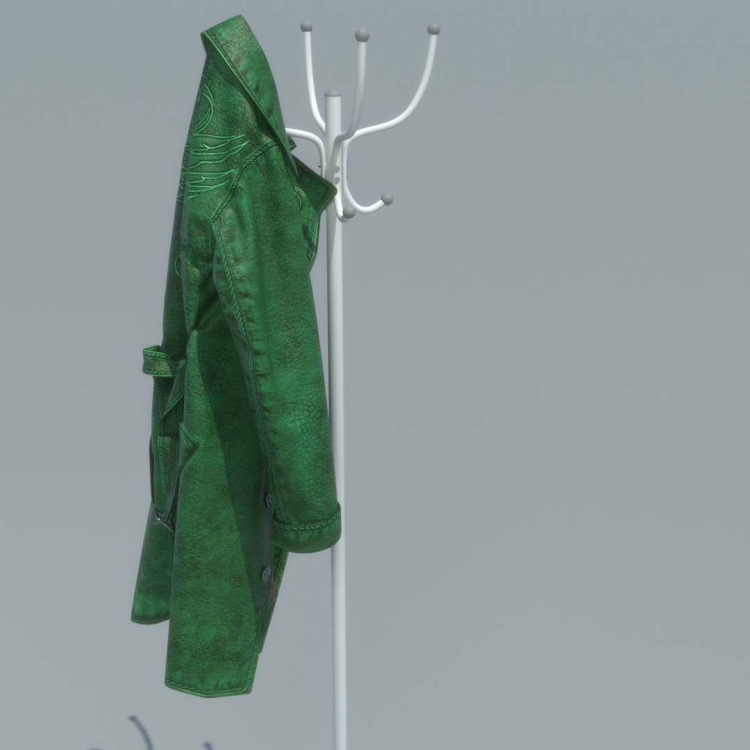 photorealistic leather coat tree 3d max