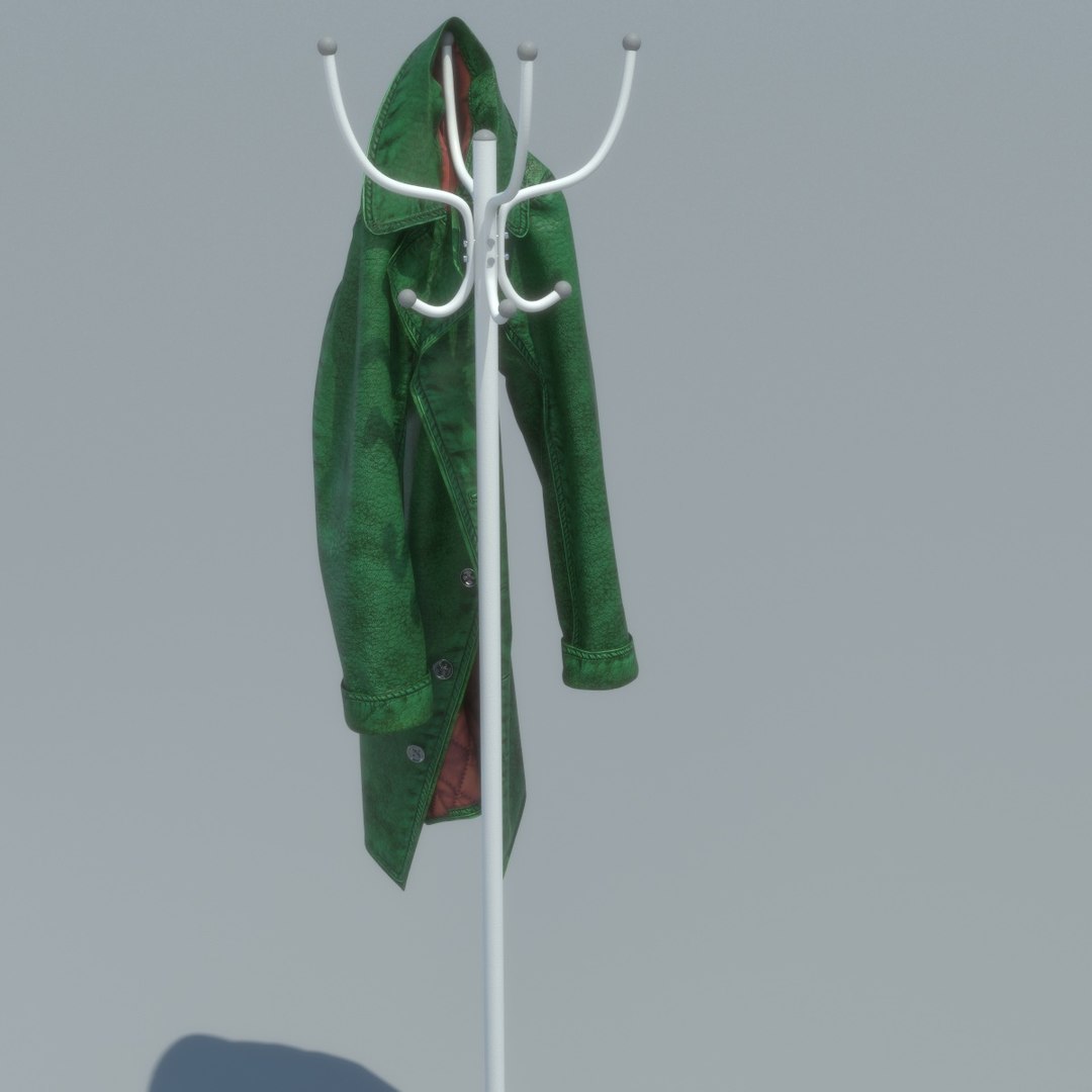 photorealistic leather coat tree 3d max