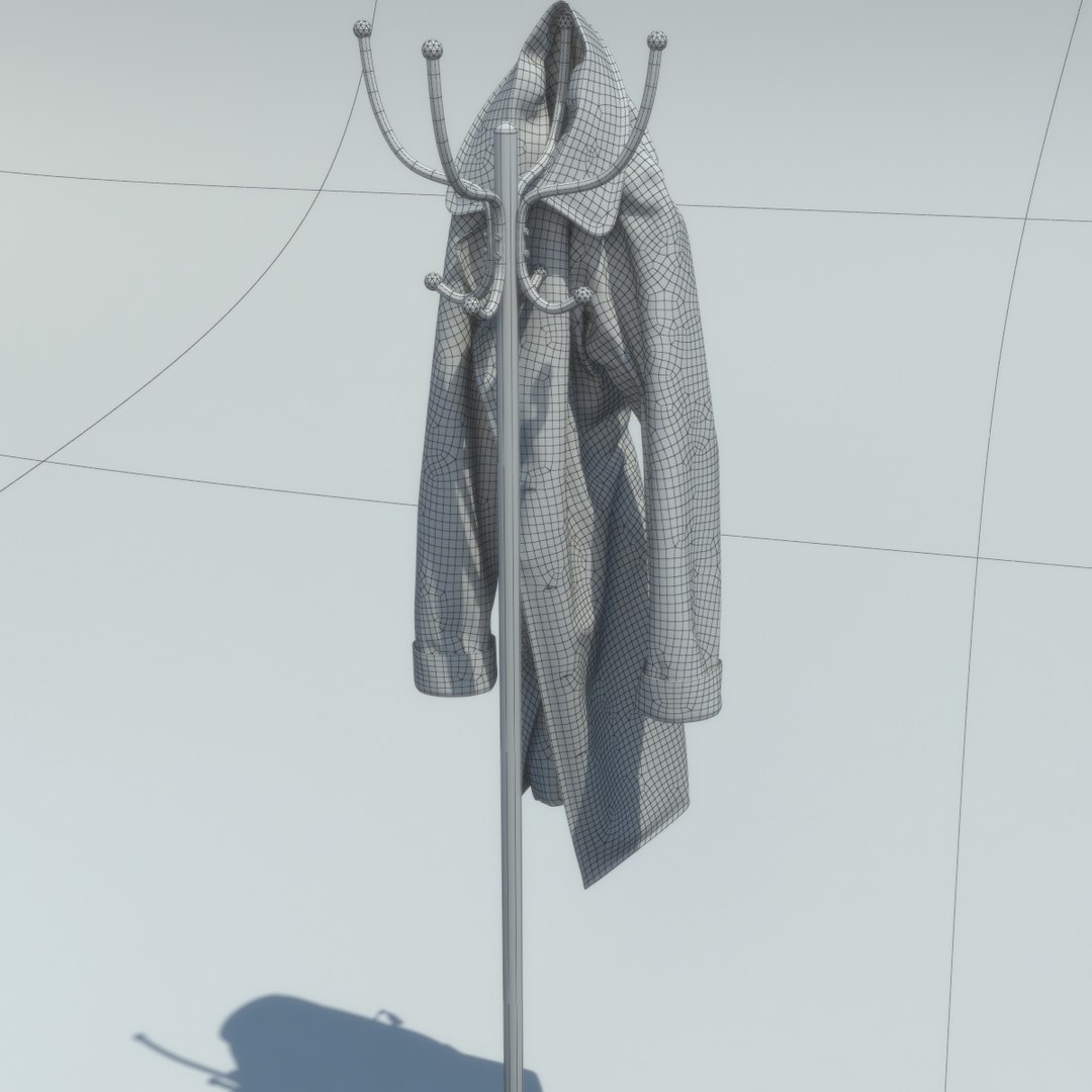 photorealistic leather coat tree 3d max