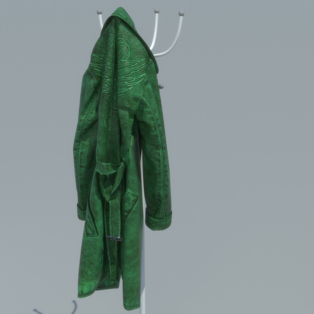 photorealistic leather coat tree 3d max