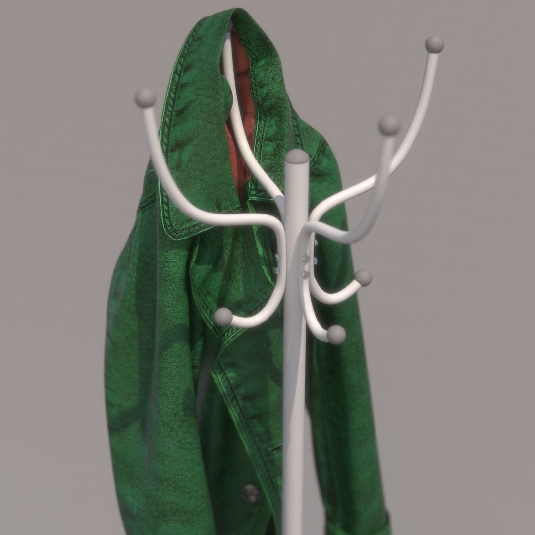 photorealistic leather coat tree 3d max