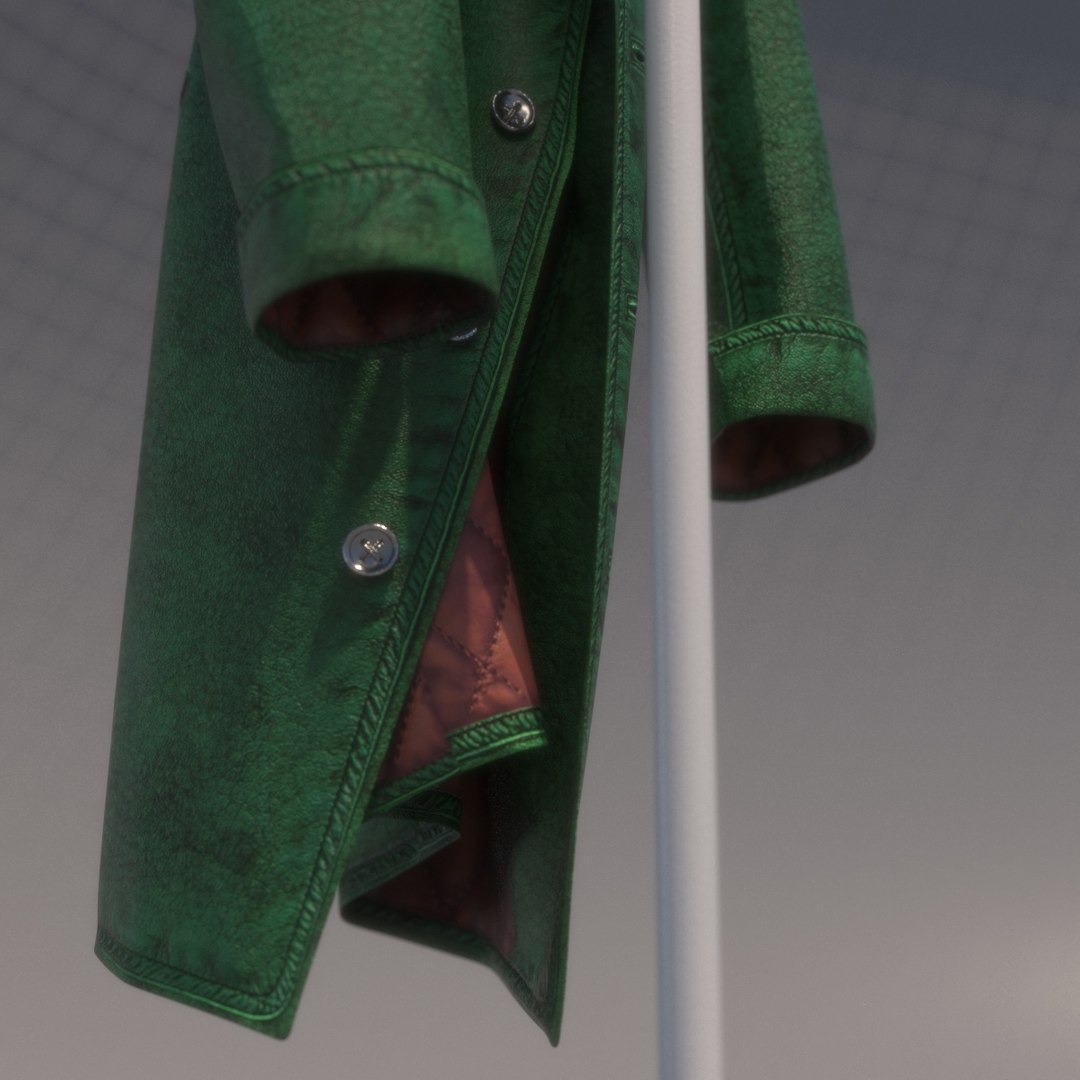 photorealistic leather coat tree 3d max