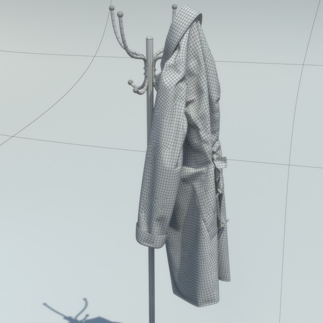 photorealistic leather coat tree 3d max