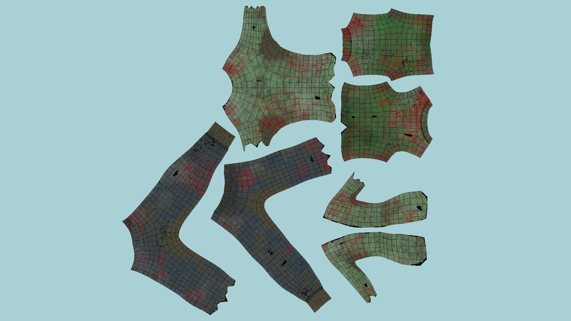 Zombie Clothing Color 06 - Undead Character Design 3D - TurboSquid 1858676