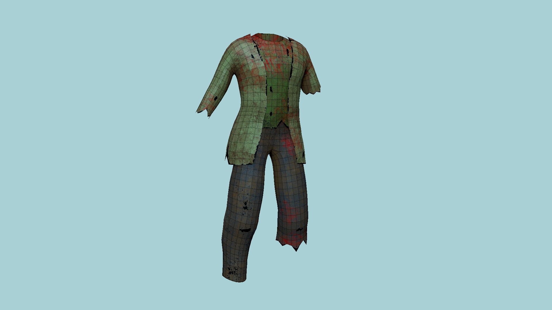 Zombie Clothing Color 06 - Undead Character Design 3D - TurboSquid 1858676