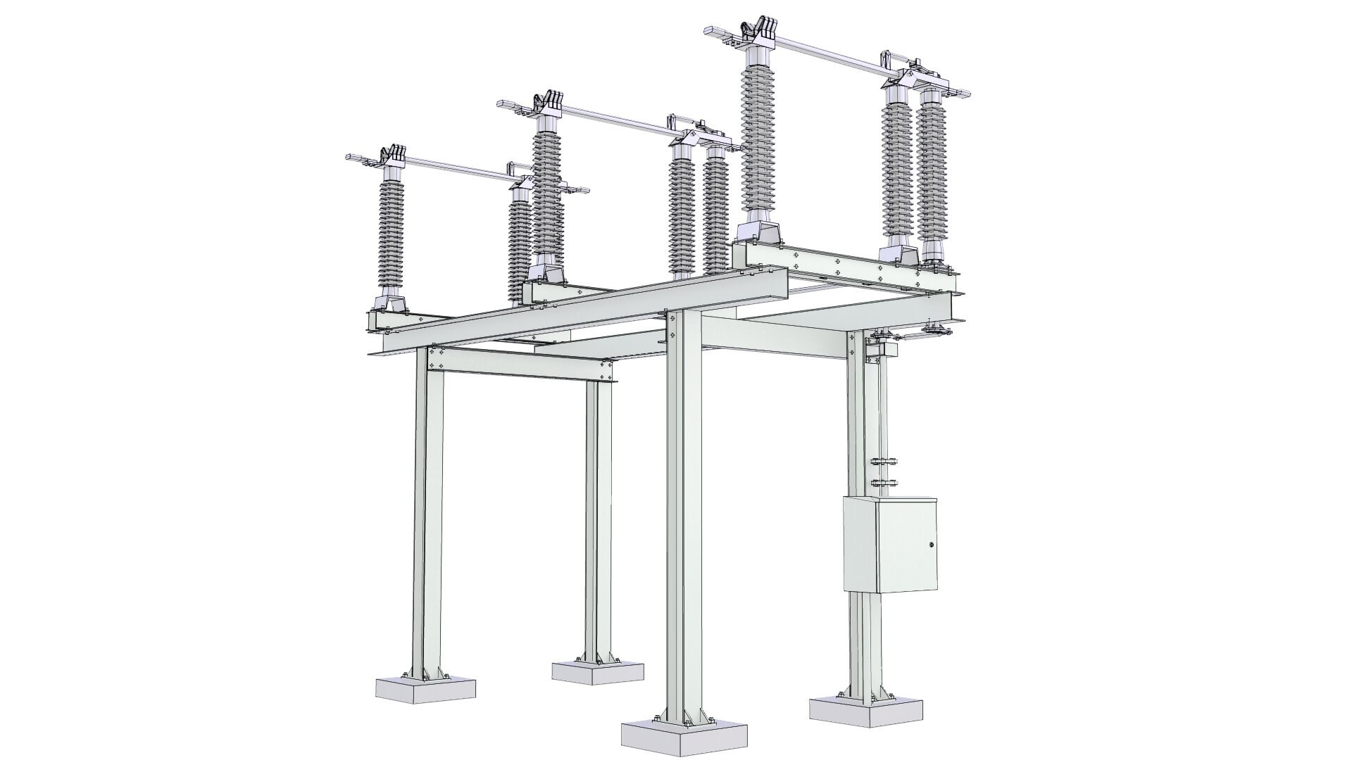 Substation Vertical Break Disconnector Low Poly 27 3D model ...