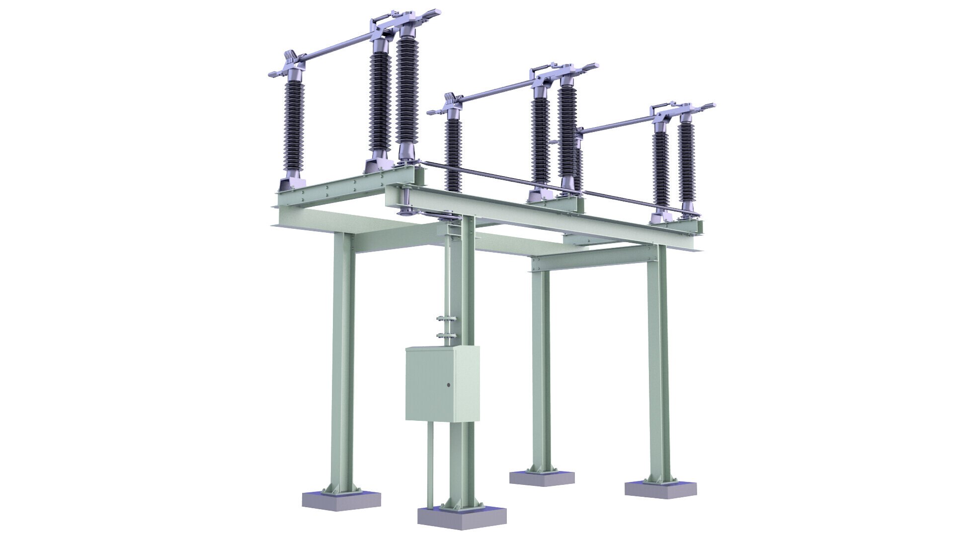 Substation Vertical Break Disconnector Low Poly 27 3D model ...