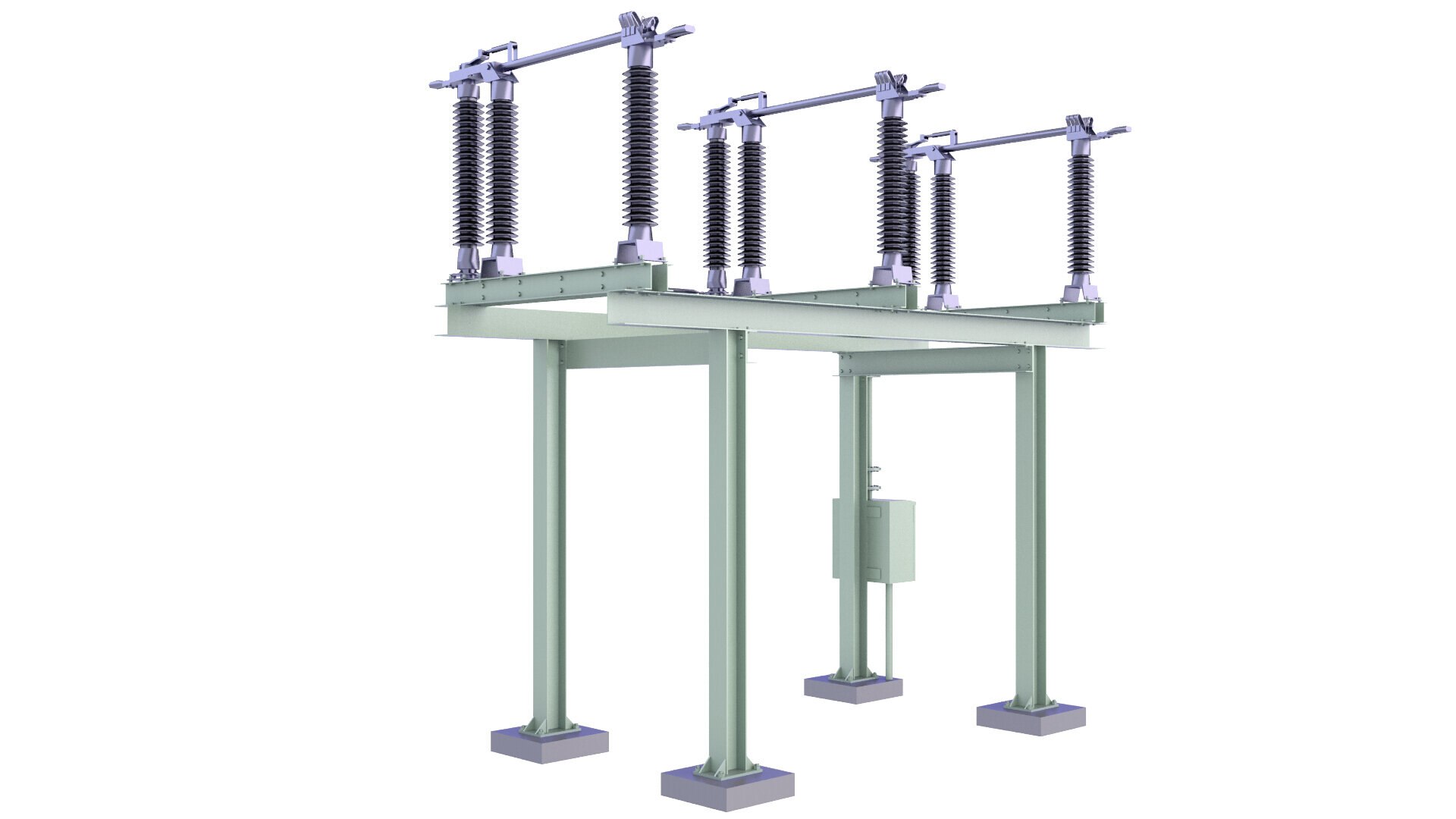 Substation Vertical Break Disconnector Low Poly 27 3D model ...