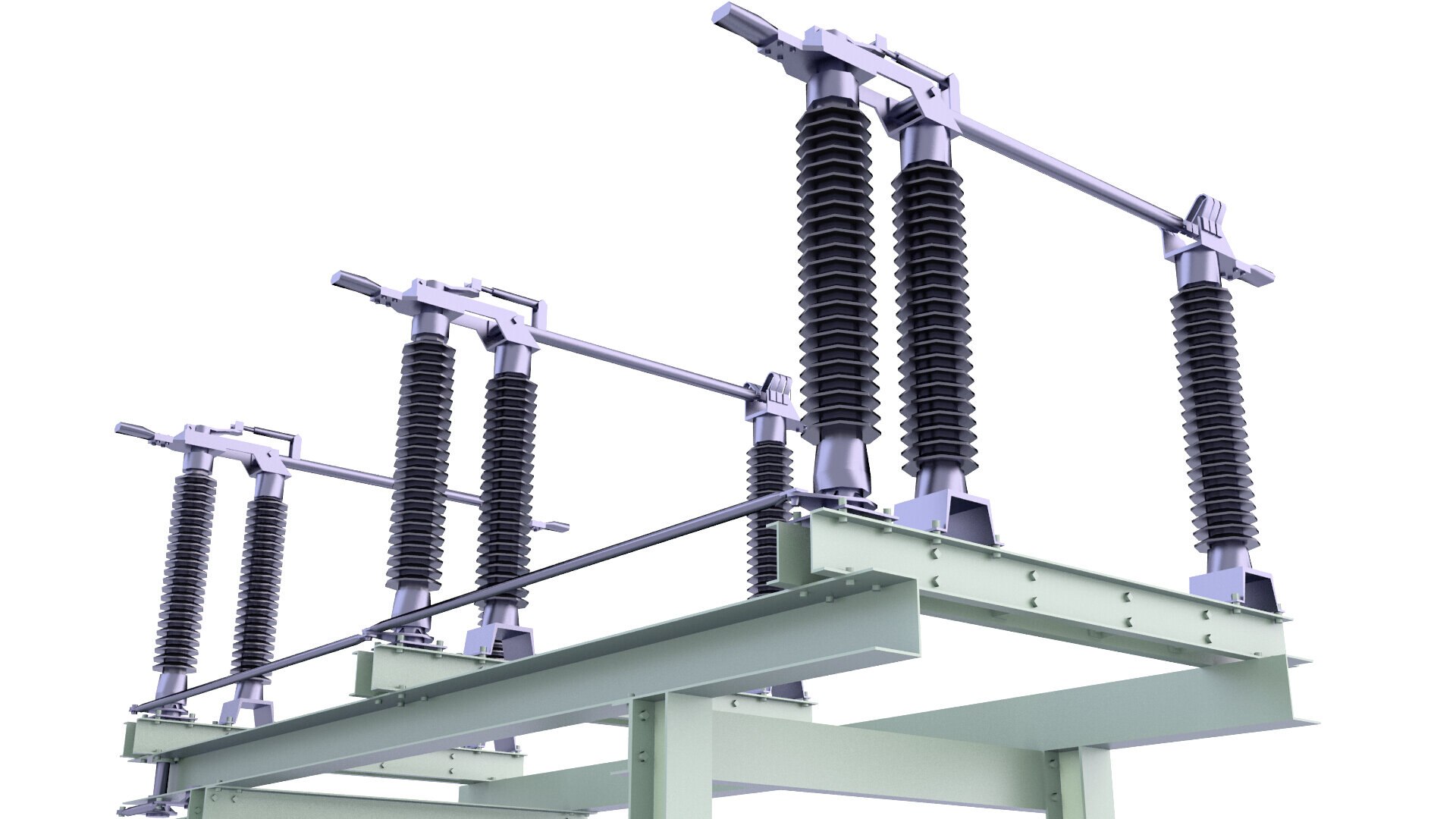 Substation Vertical Break Disconnector Low Poly 27 3D model ...