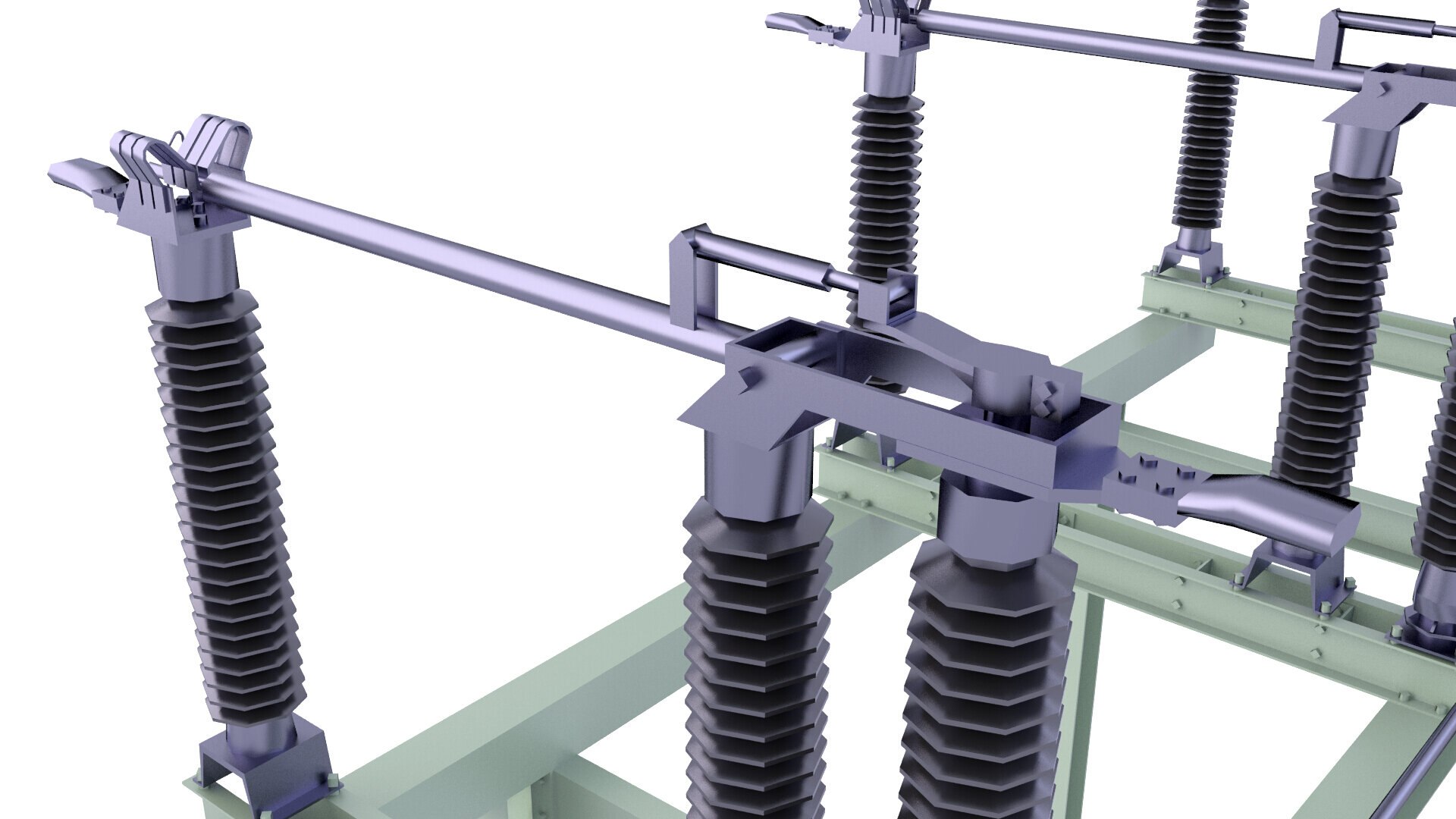 Substation Vertical Break Disconnector Low Poly 27 3D model ...